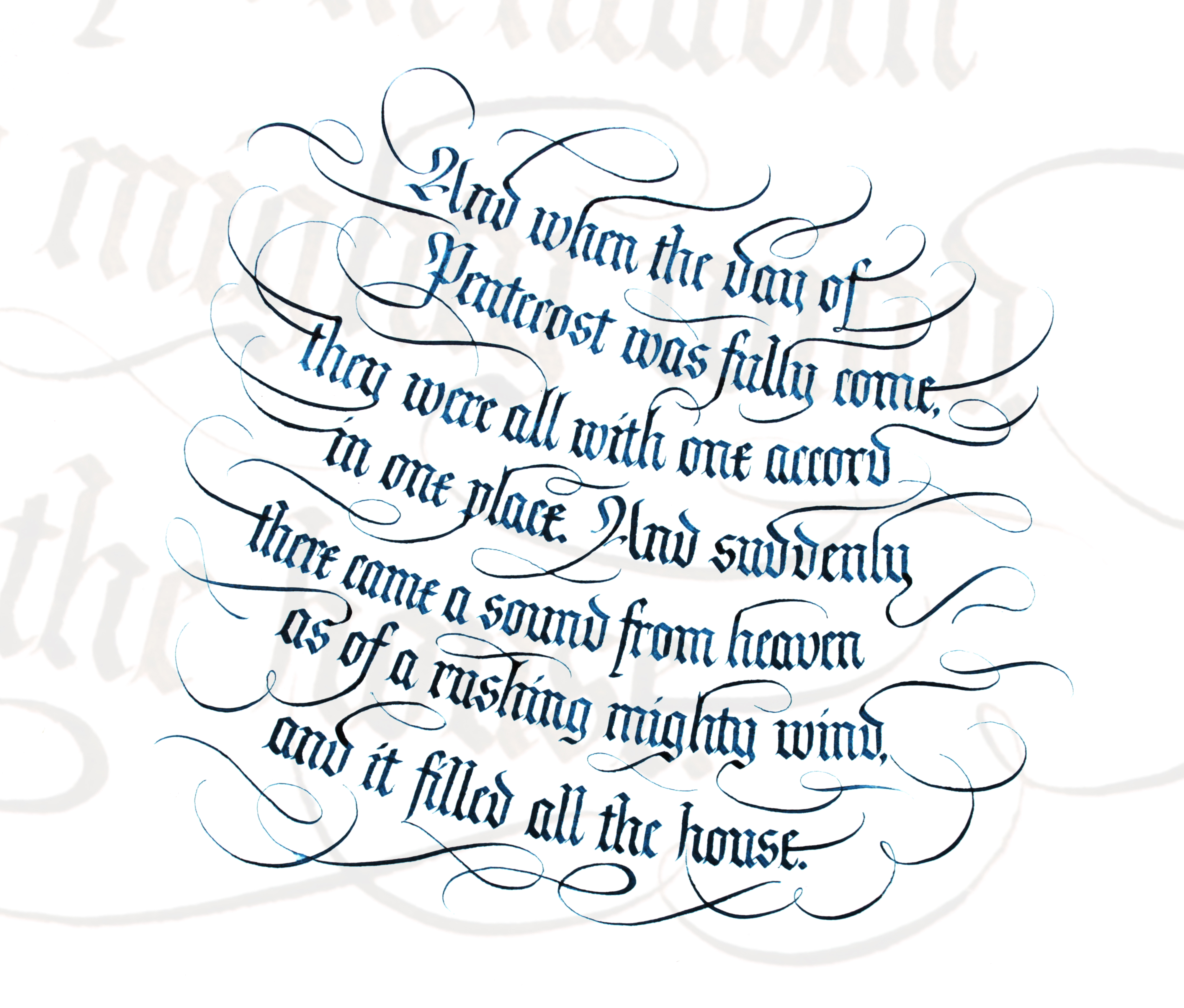 Artwork process: “Rushing Mighty Wind” | Steve Husting's Calligraphy