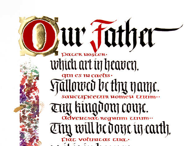 The “Our Father” prayer artwork process | Steve Husting's Calligraphy